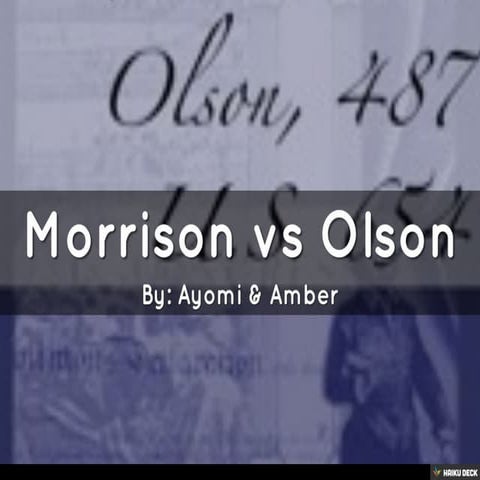 Morrison vs Olson | PDF