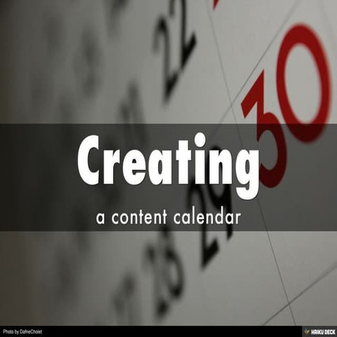 How to Create a Content Calendar | PDF