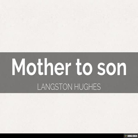 Mother to son | PDF