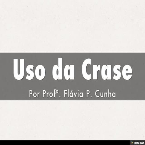 Uso da Crase | PDF