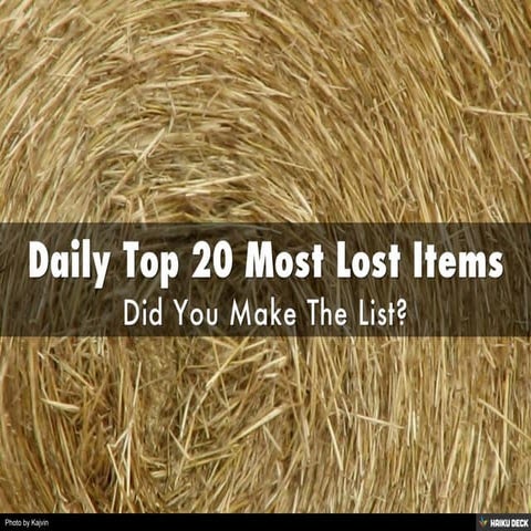 Daily Top 20 Most Lost Items | PPT
