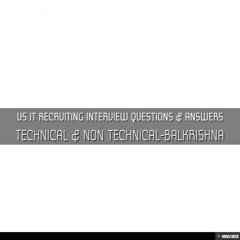 US IT Recruiting Interview questions & Answers | PDF