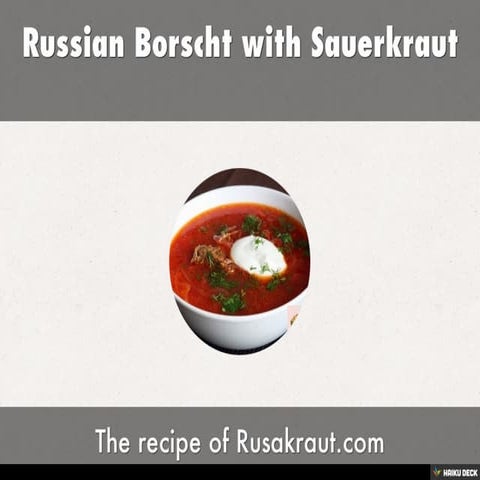 Russian Borscht with Sauerkraut | PDF | Cooking | Food & Drink
