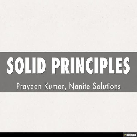 SOLID PRINCIPLES | PPT