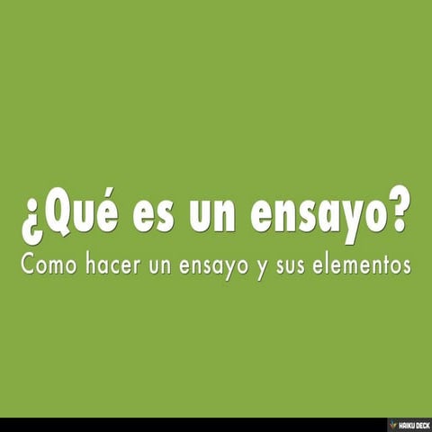 ¿Qué es un ensayo? | PDF