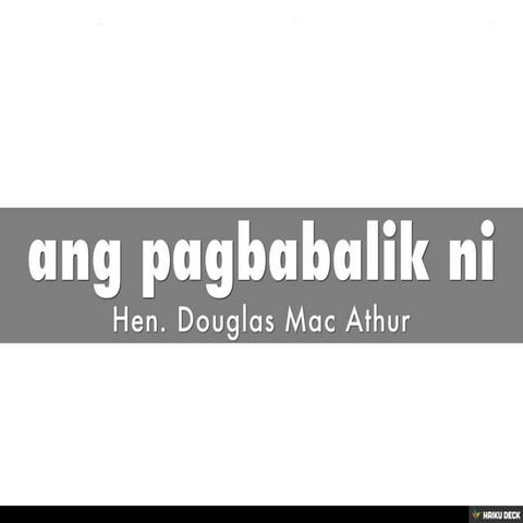 ang pagbabalik ni | PPT
