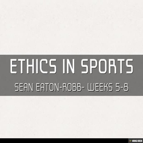 Ethics in Sports | PDF