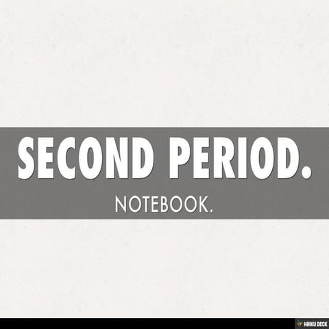 SECOND PERIOD. | PPT