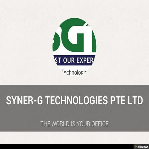SYNER-G TECHNOLOGIES PTE LTD | PDF