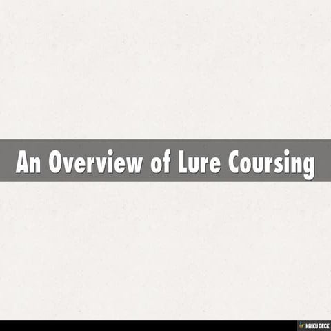 An Overview of Lure Coursing | PPT
