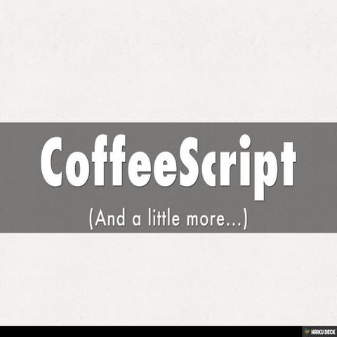 CoffeeScript | PPT
