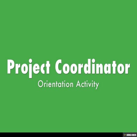 Project Coordinator | PDF