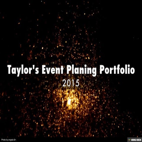 Taylor's Event Planing Portfolio | PDF