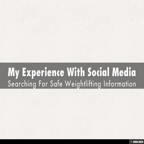 My Experience With Social Media | PDF