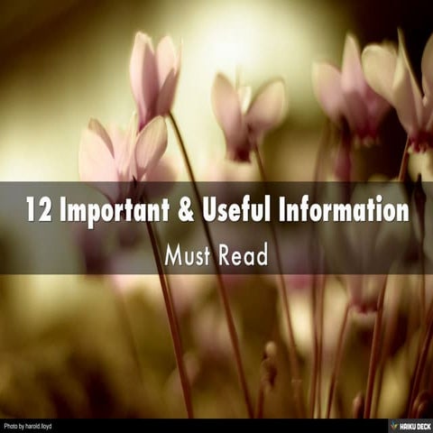 12 Important & Useful Information for your Daily Life. | PDF | Sleep ...