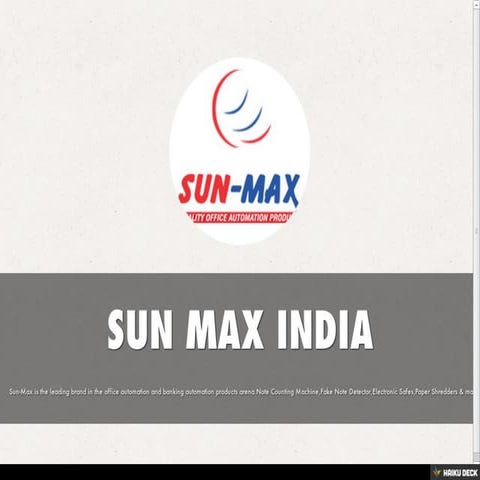 SUN MAX INDIA | PPT