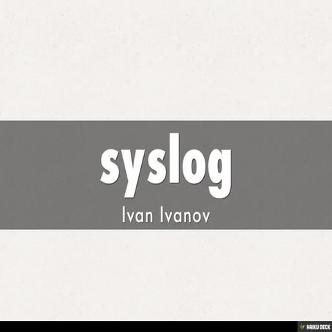 syslog | PDF