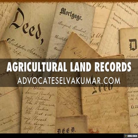 AGRICULTURAL LAND RECORDS | PDF