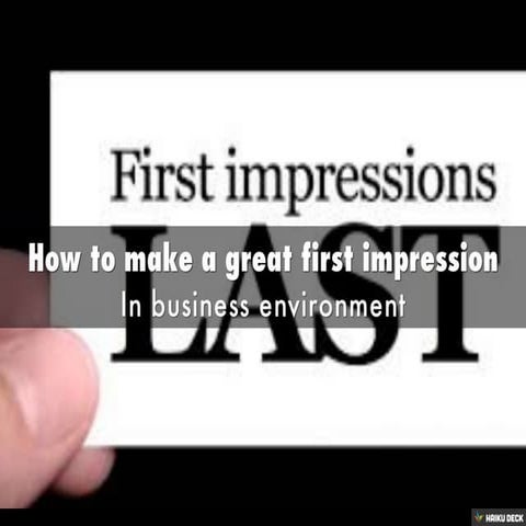 How to make a great first impression | PDF