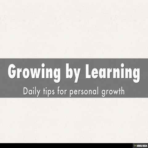 Growing by Learning | PDF