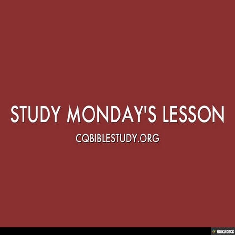 Study Monday's Lesson | PDF
