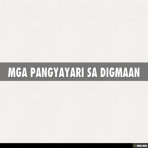 MGA PANGYAYARI SA DIGMAAN | PPT