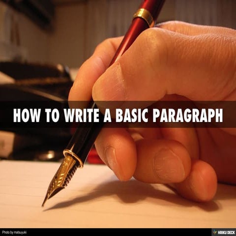 HOW TO WRITE A BASIC PARAGRAPH | PDF
