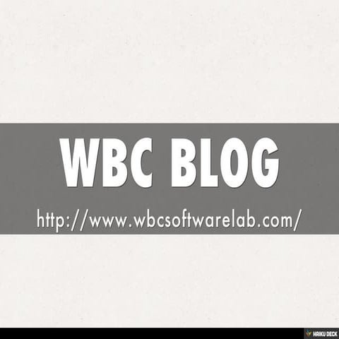 Wbc Software Lab presentations