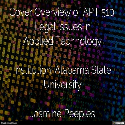 Cover Overview of APT 510: Legal Issues in Applied Technology ...