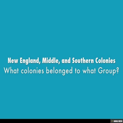 New England, Middle, and Southern Colonies | PDF