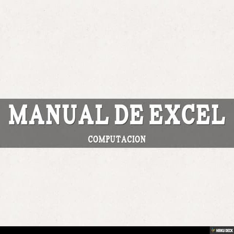 MANUAL DE EXCEL | PDF