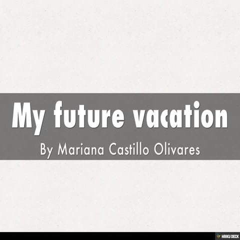 My future vacation | PDF