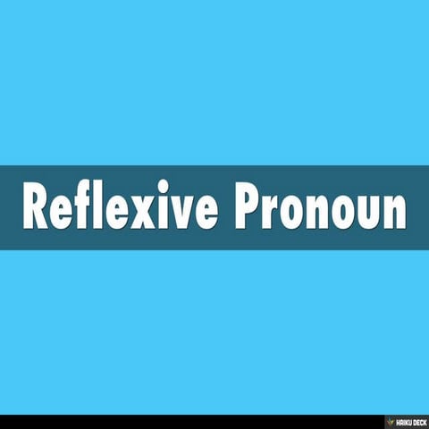 Reflexive Pronoun | PDF