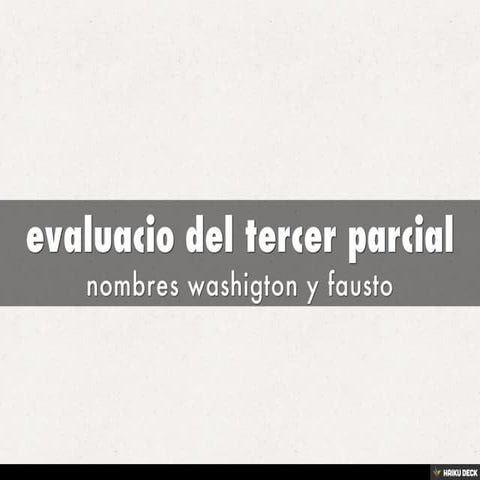 evaluacio del tercer parcial | PDF