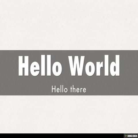 Hello World | PPT