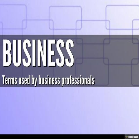 Business Terms | PPT
