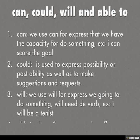 can, could, will and able to | PDF