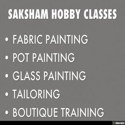 SAKSHAM HOBBY CLASSES | PDF