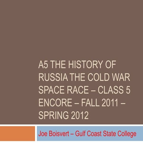 Space Race Cold War Timeline