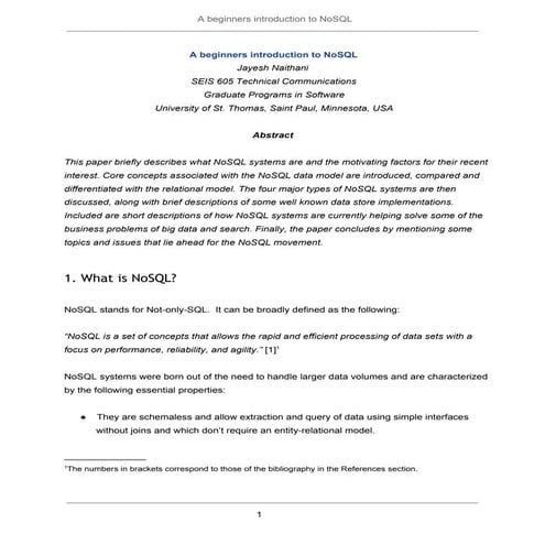 A Beginners Introduction to NoSQL | PDF | Databases | Computer Software ...