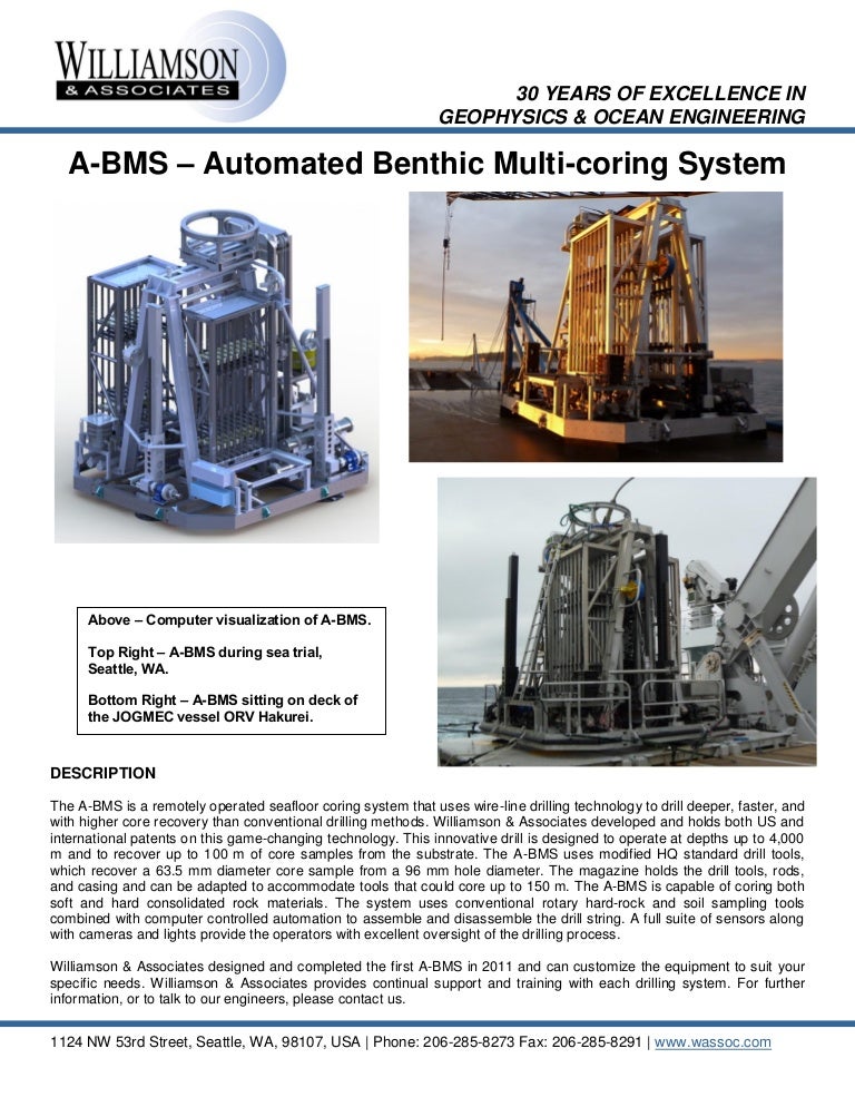 A Bms Automated Benthic Multi Coring System