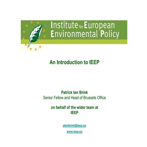 A Brief Introduction to IEEP By Pt B 4 June 2008 | PDF
