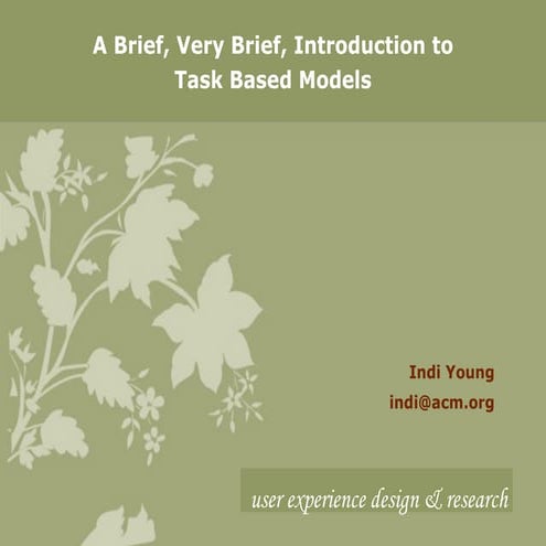 A Brief, Very Brief, Introduction to Task Based Models | PPT