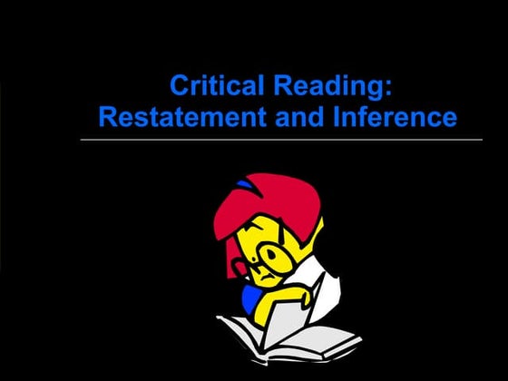 Critical reading | PPTX | Education