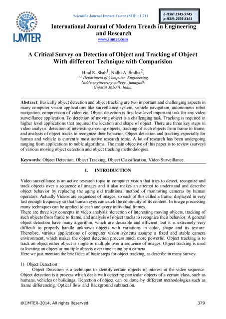 Object Detection & Tracking | PPT Object Detection & Tracking | PPT
