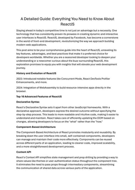 Presentation On An Introduction To Reactjs Pptx Web Development Internet