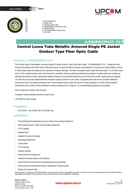 A dq(bn)2 y-clt - fiber optic cable - upcom.com.tr