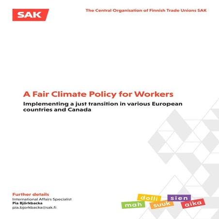 A Fair Climate Policy for Workers – Implementing a just transition in ...