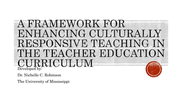Culturally Responsive Teaching | PPTX