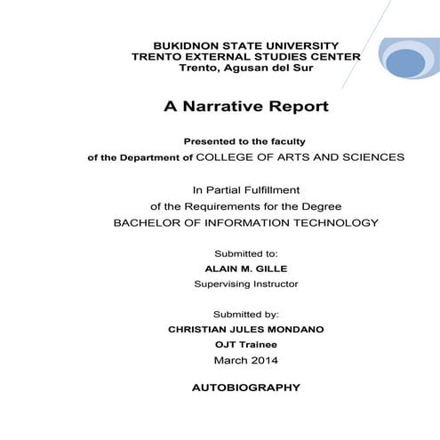 Narrative Report | DOCX